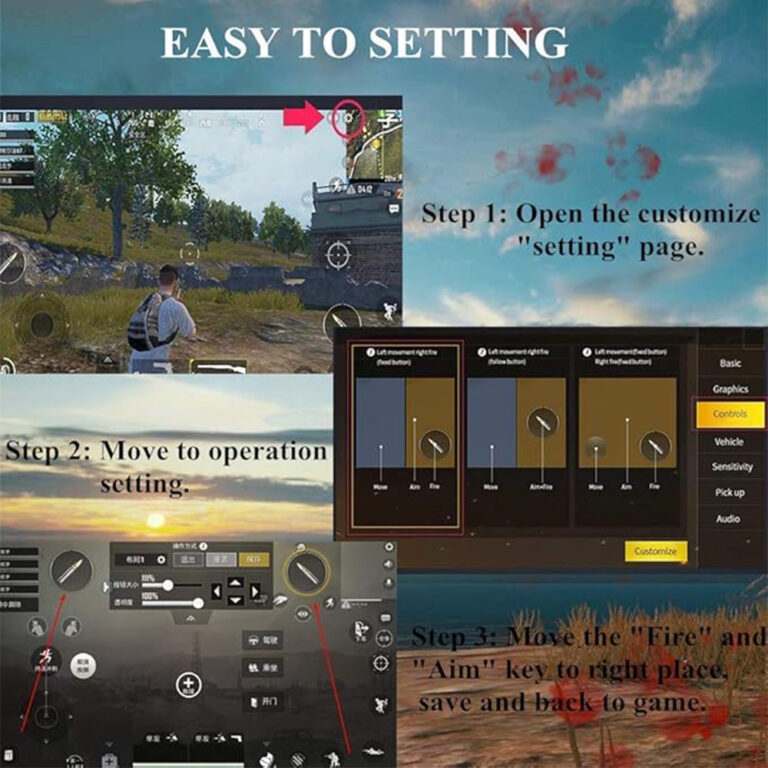 PUBG Trigger Game Mobile Controller with the 6 Finger Shooting ...